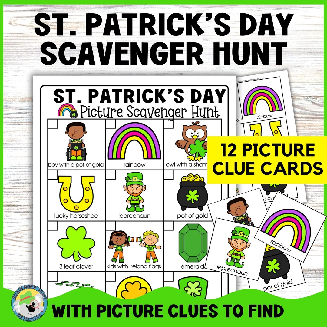 St. Patrick's Day Scavenger Hunt for Toddlers With Picture Clues ...