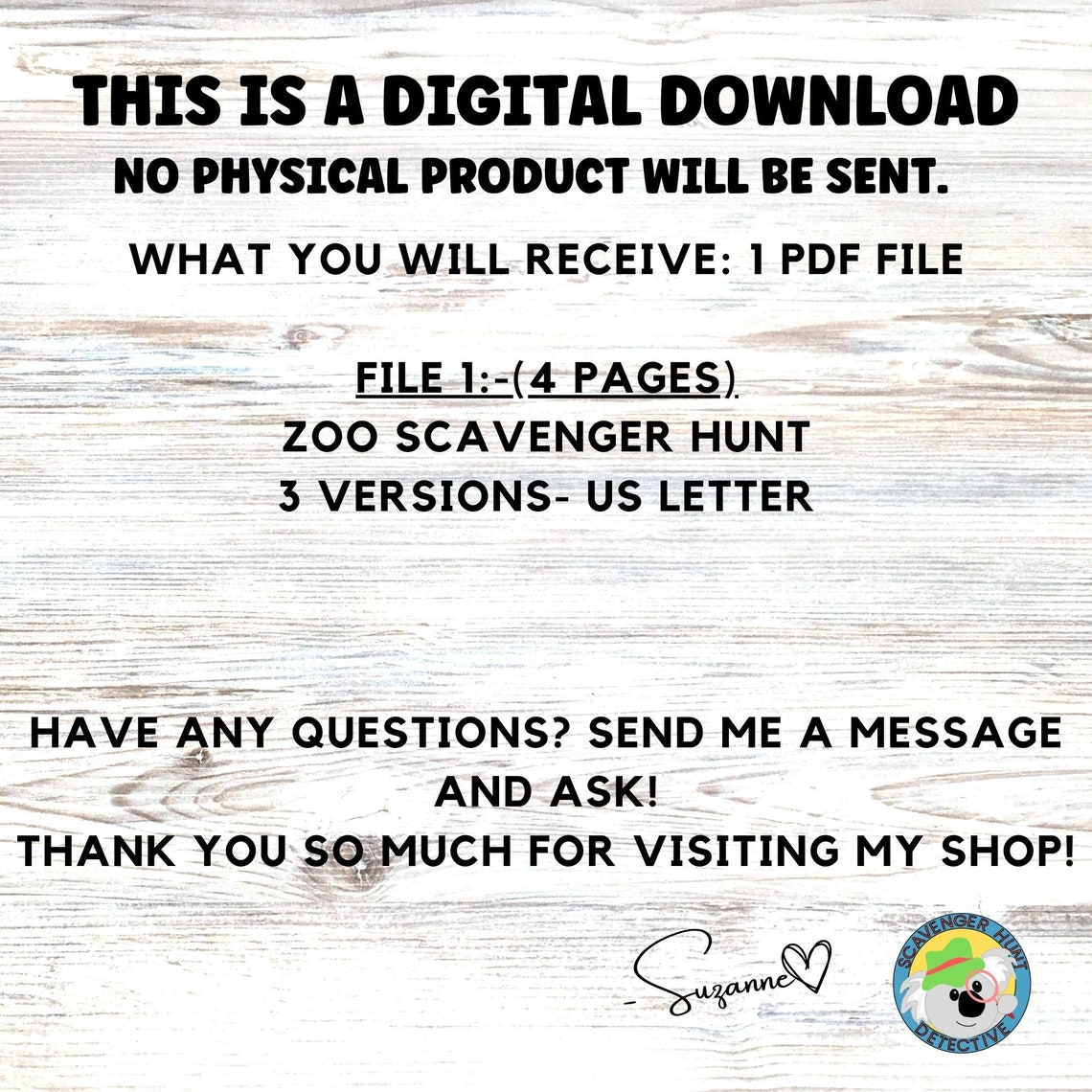 Zoo Scavenger Hunt for Kids Printable, Zoo Field Trip Treasure Hunt ...