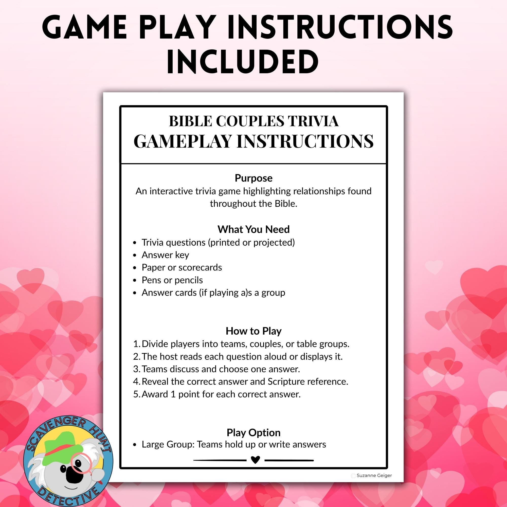 Bible Couples Trivia Game, Church Christian Valentine's Party Couples ...