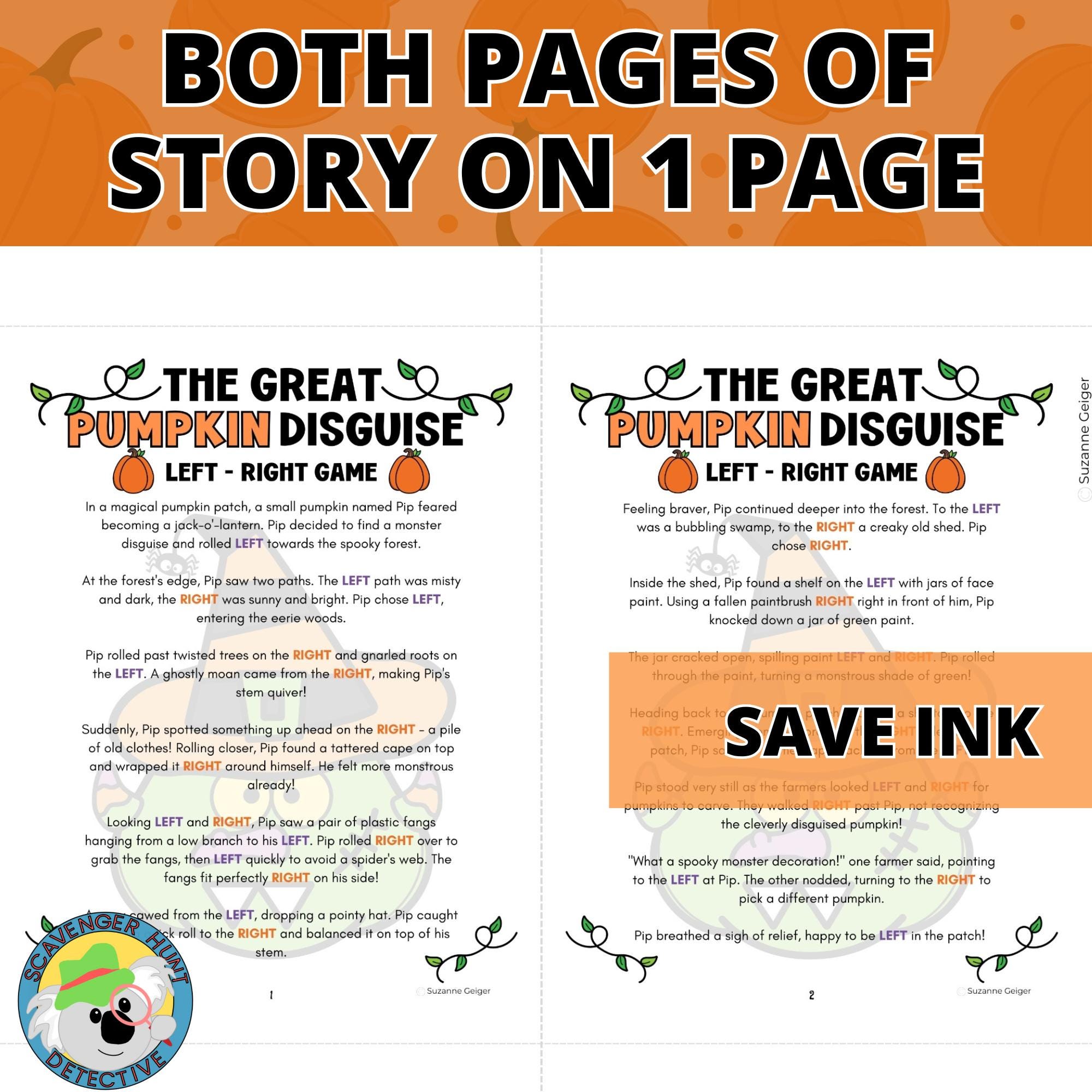 Disguise a Pumpkin Halloween Left-right Game and Craft Pass the Pumpkin ...