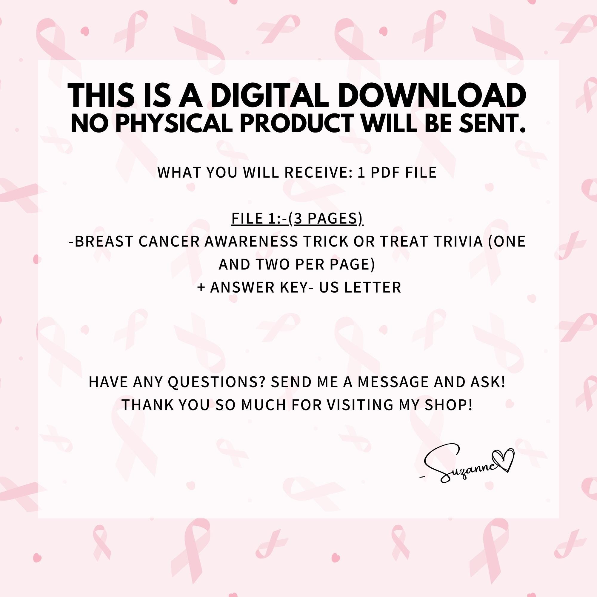 Breast Cancer Awareness Trivia True False Game Printable, Breast Cancer ...