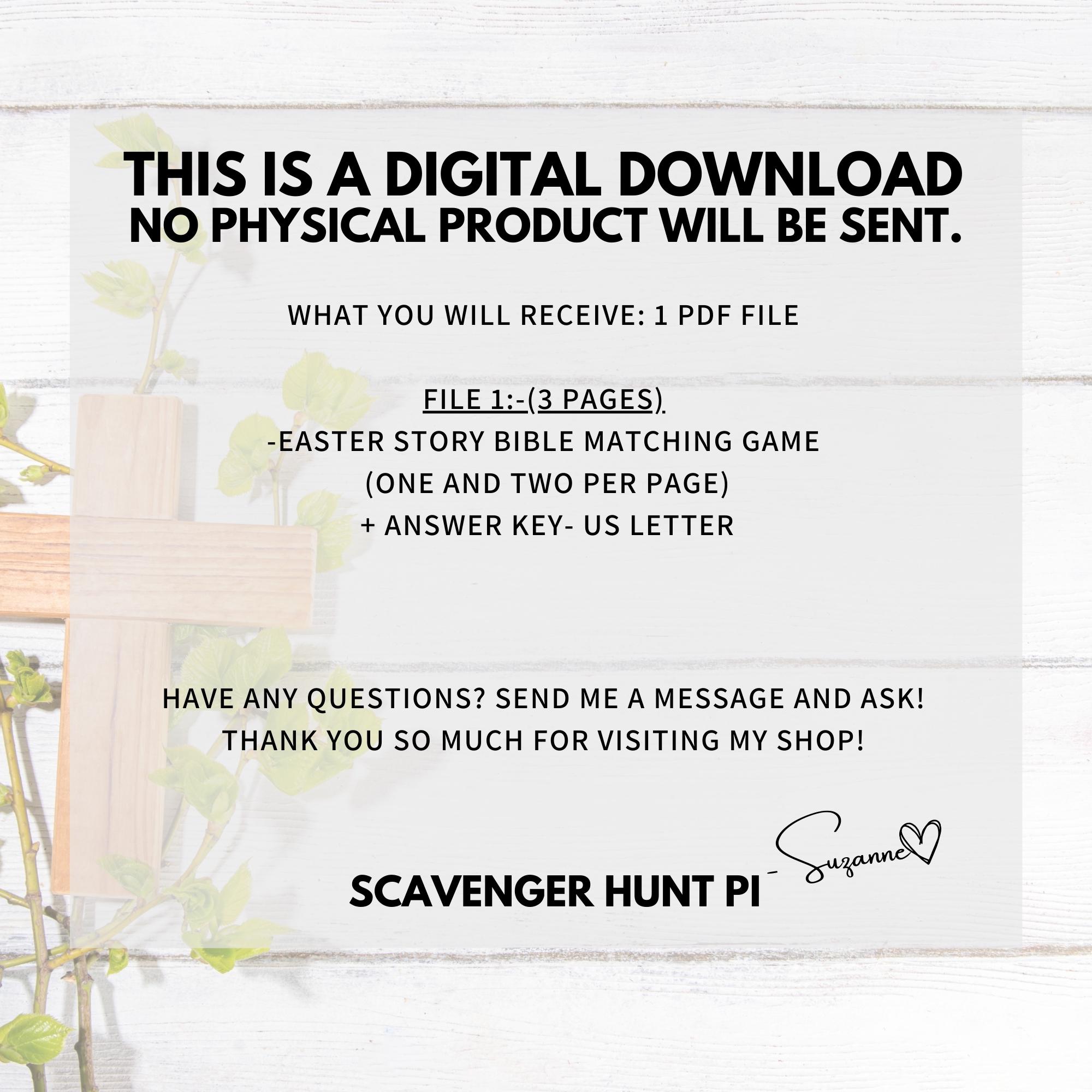 Easter Story Bible Matching Game, Holy Week Easter Bible Game Church ...