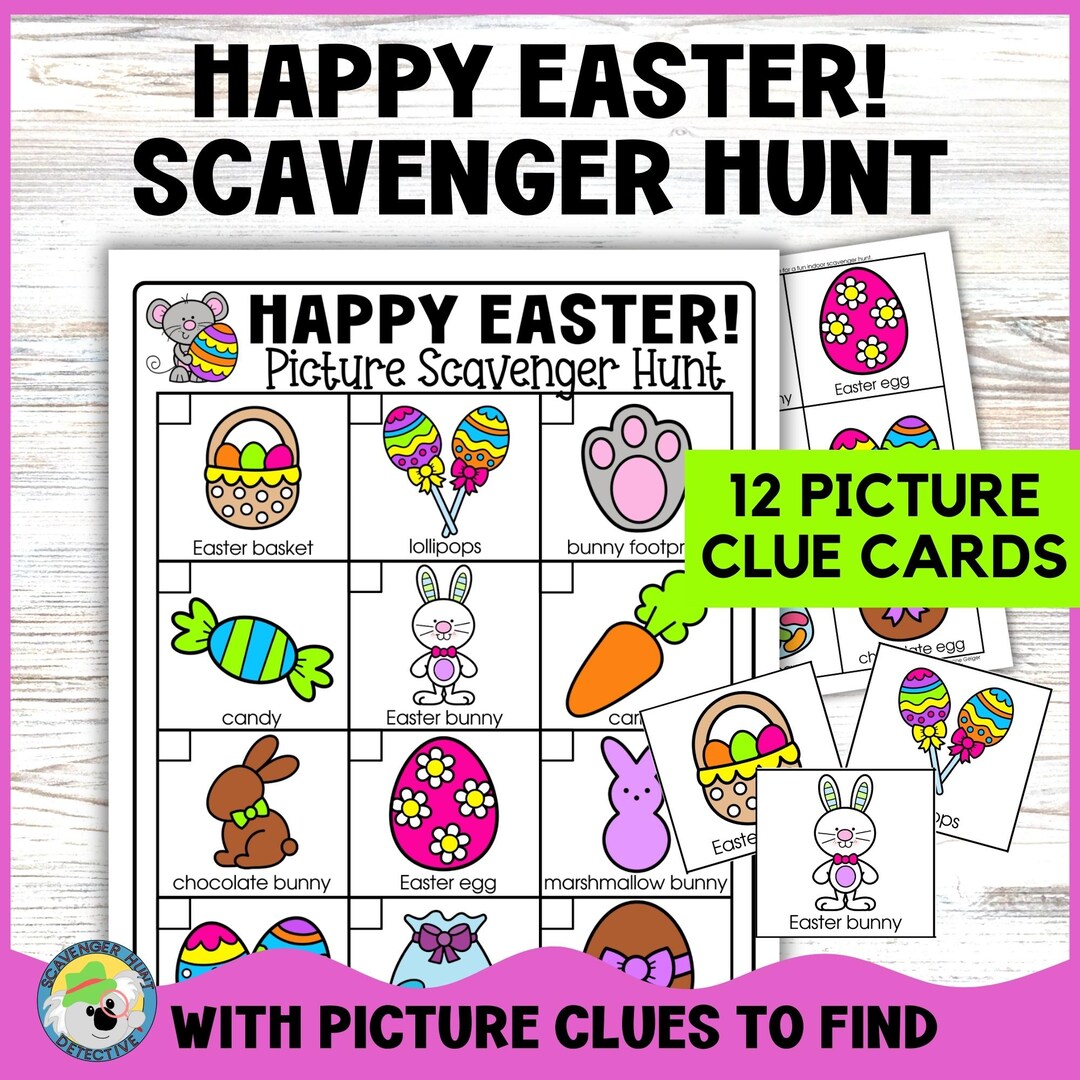 Easter Scavenger Hunt for Preschoolers and Toddlers With Picture Clues ...