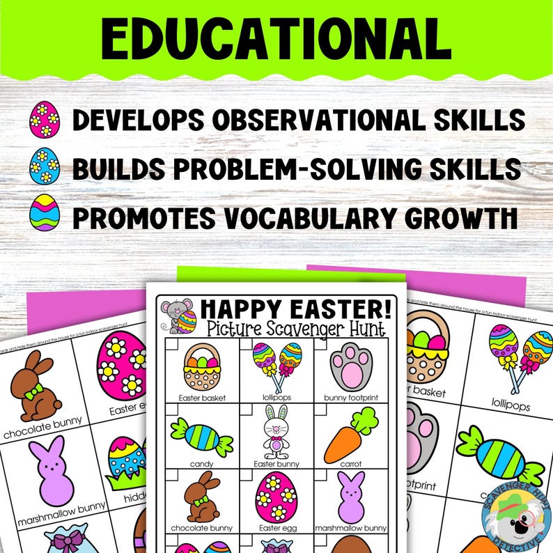Easter Scavenger Hunt for Preschoolers and Toddlers With Picture Clues ...