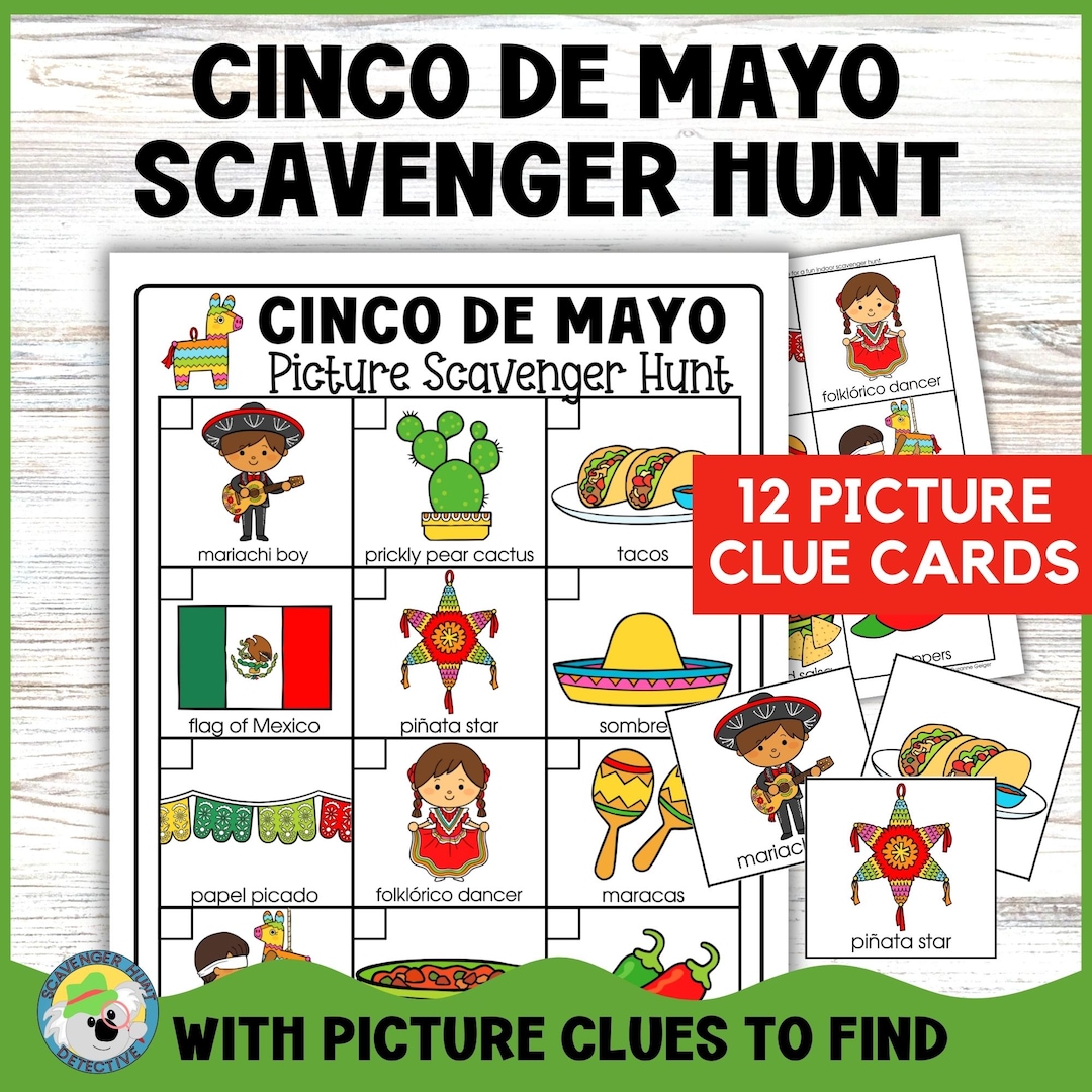 Cinco De Mayo Printable Picture Scavenger Hunt for Preschooler Toddlers ...