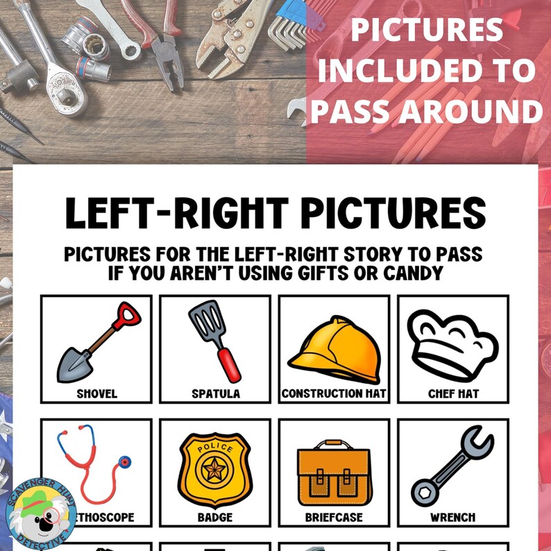 Labor Day Left-right Game Printable, Labor Day Word Game Party Activity ...