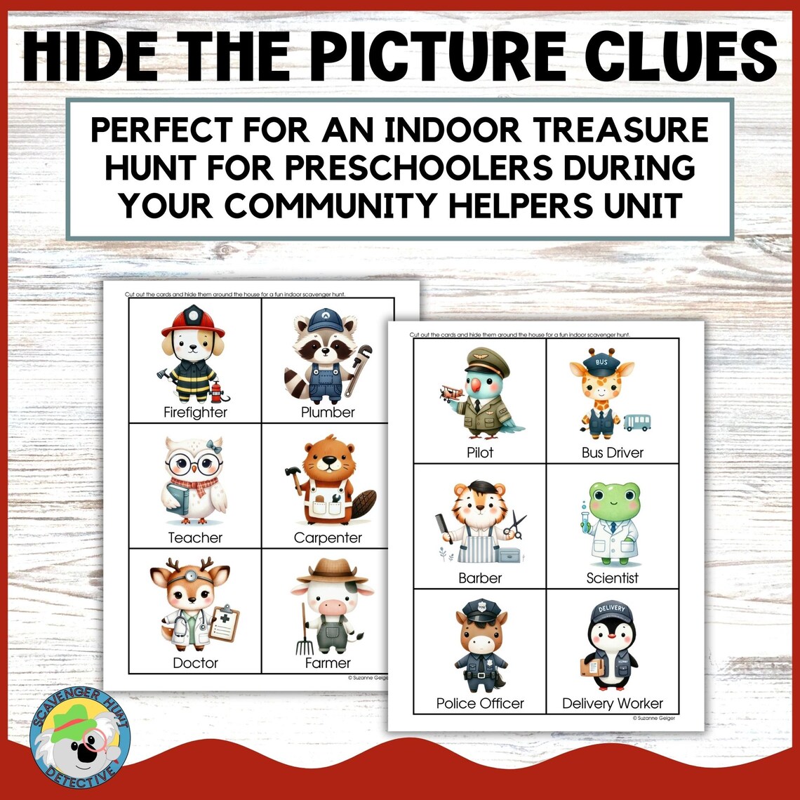 Community Helpers Scavenger Hunt for Preschoolers With Picture Clues ...