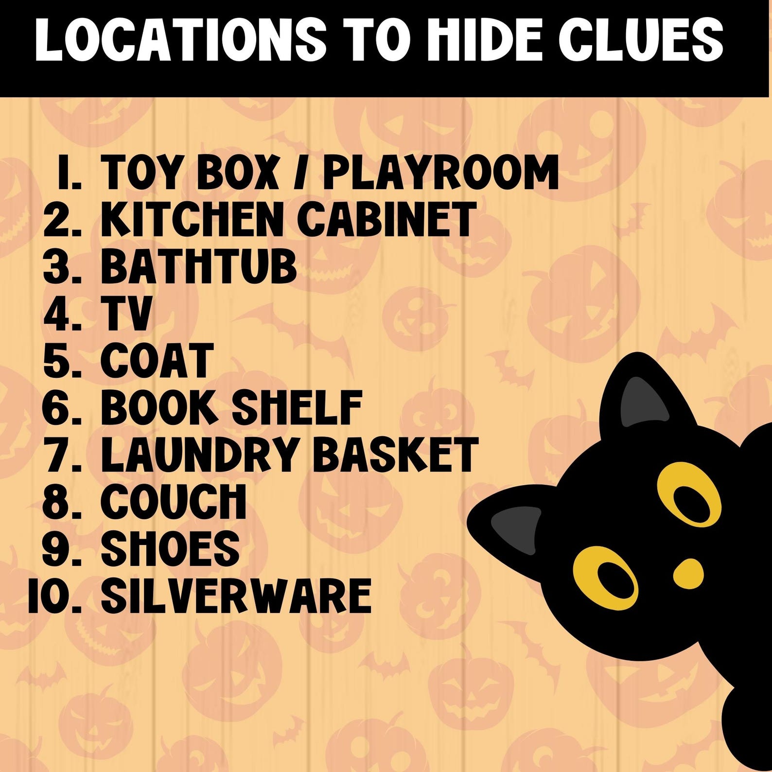 Halloween Scavenger Hunt Indoor Treasure Hunt Party Game for Kids ...