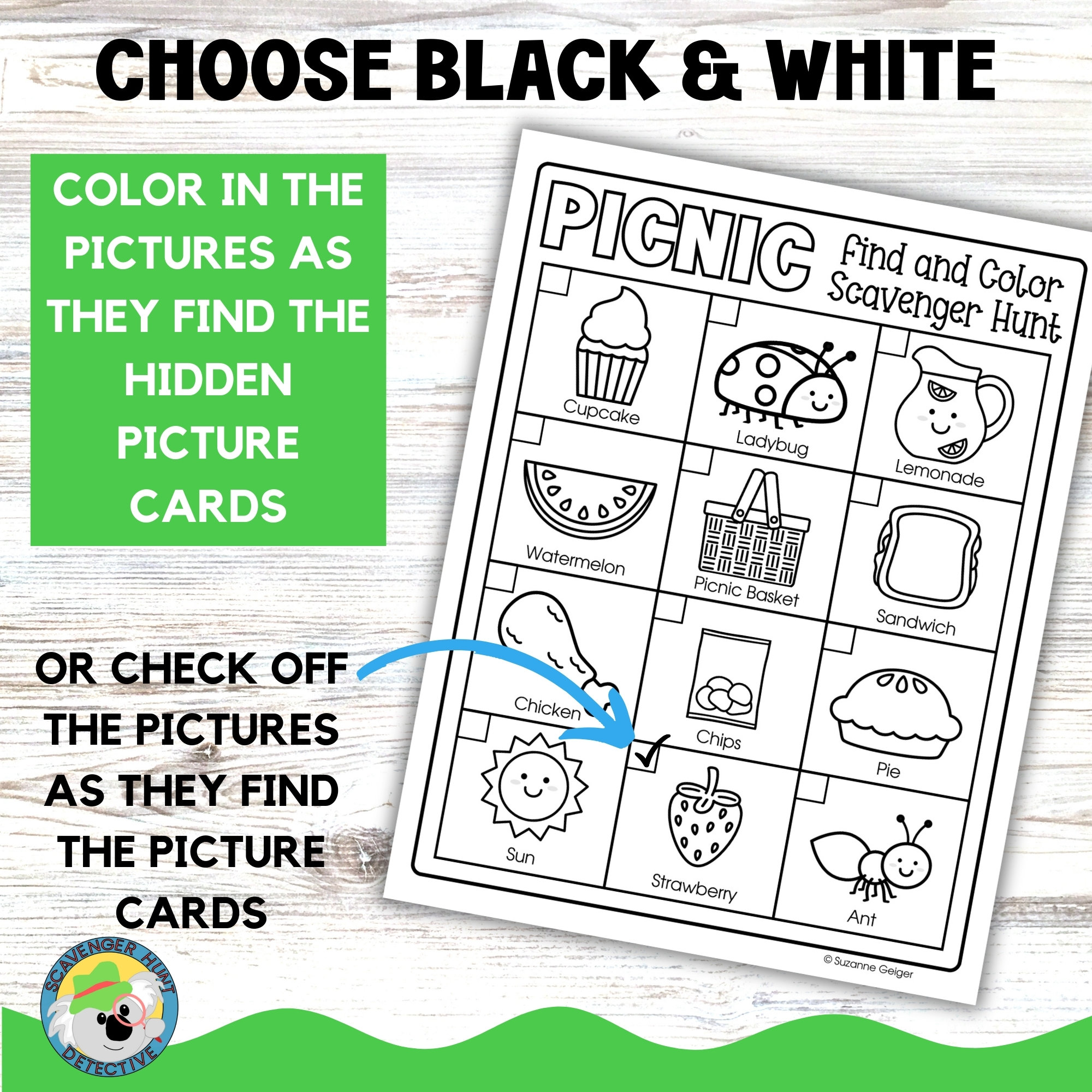 Picnic Scavenger Hunt for Preschoolers With Picture Clues, Toddler ...