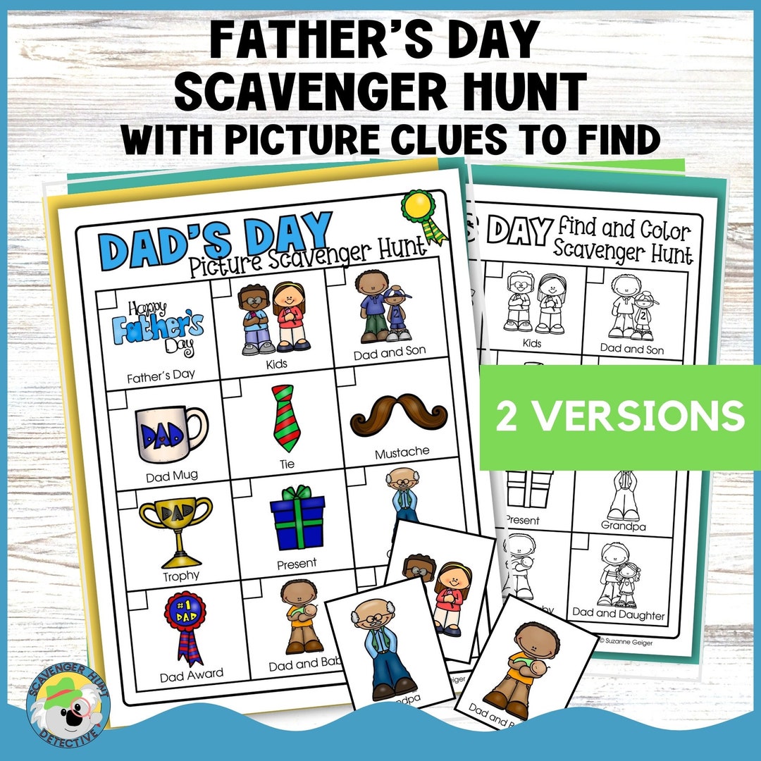 Father's Day Scavenger Hunt for Preschoolers With Picture Clues ...