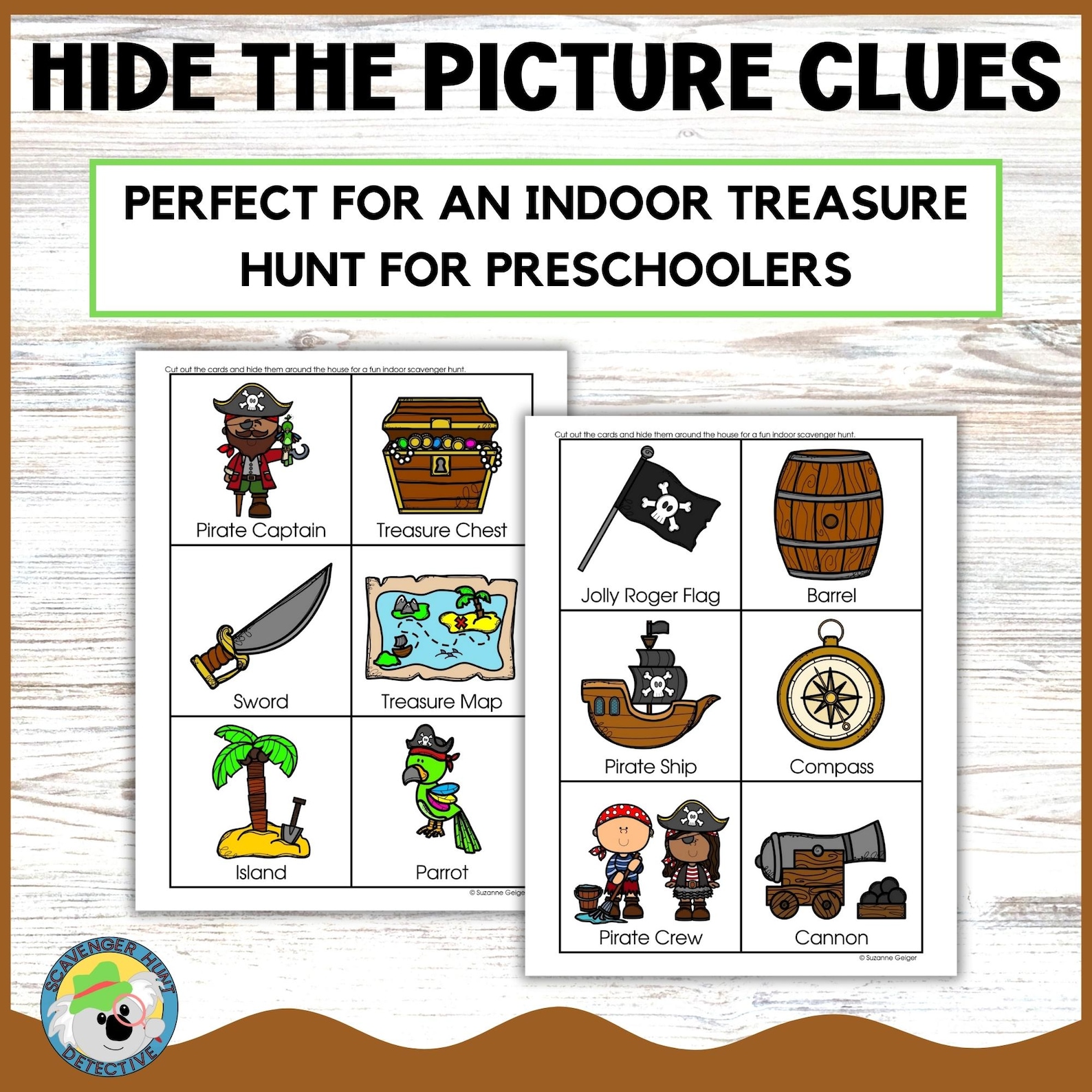 Pirate Scavenger Hunt for Preschoolers With Picture Clues, Daycare ...