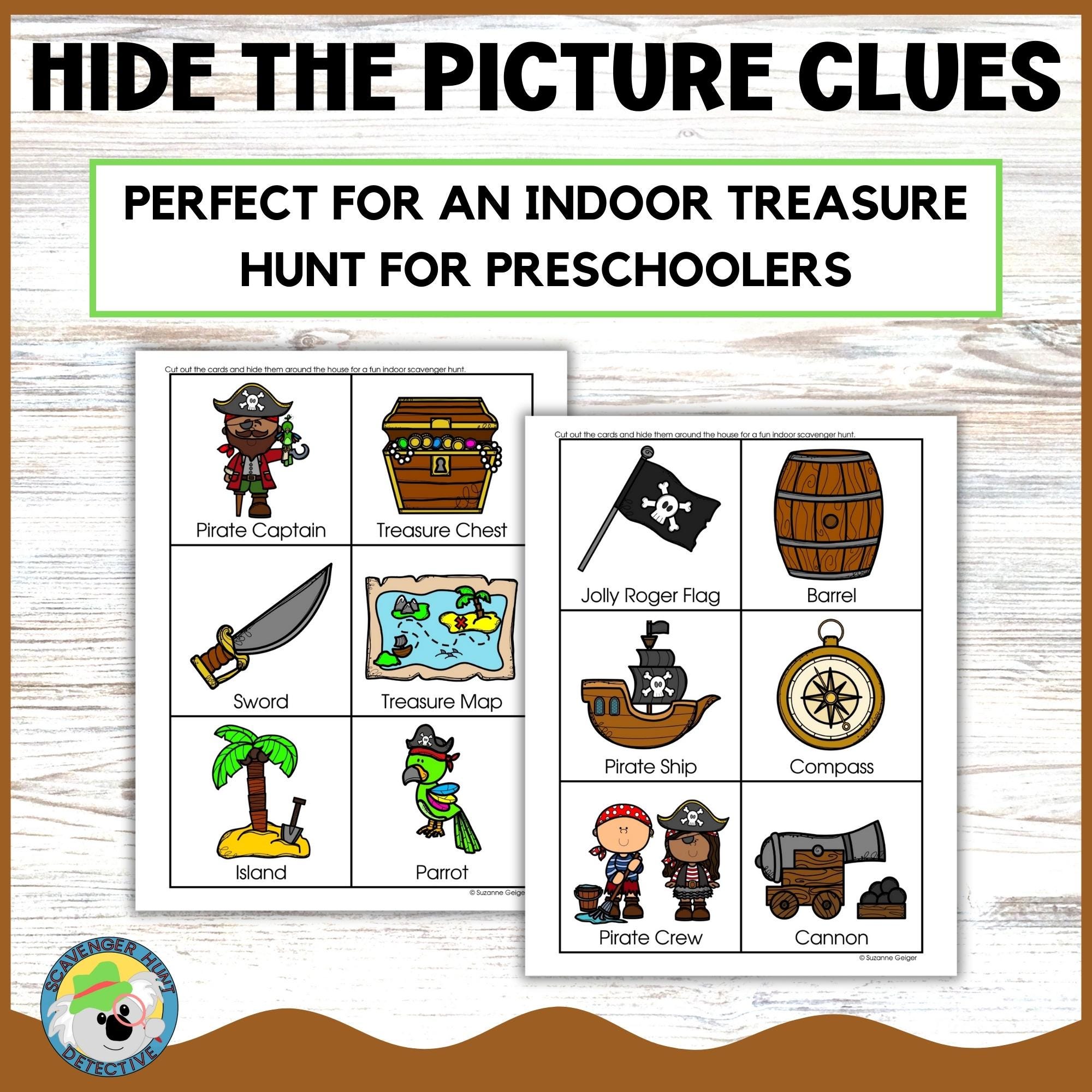 Pirate Scavenger Hunt for Preschoolers With Picture Clues, Daycare ...