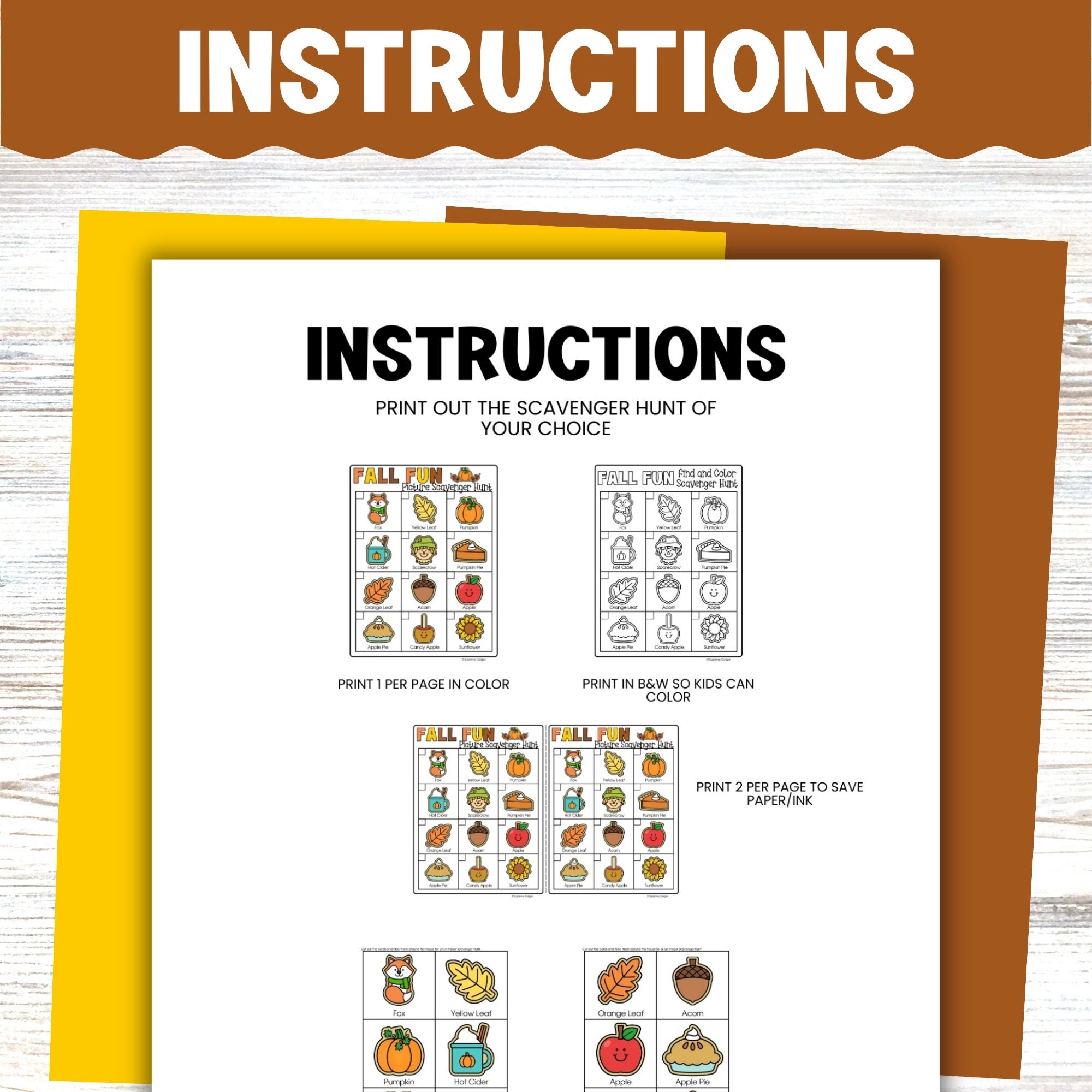 Fall Scavenger Hunt for Preschoolers With Picture Clues, Toddler Fall ...