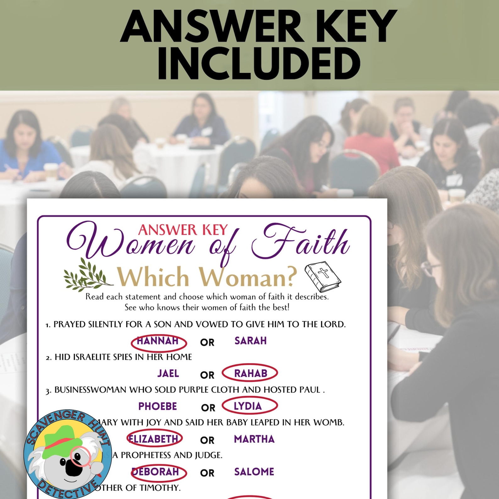 Women of the Bible Trivia Game, Women's Ministry Bible Women Guessing ...