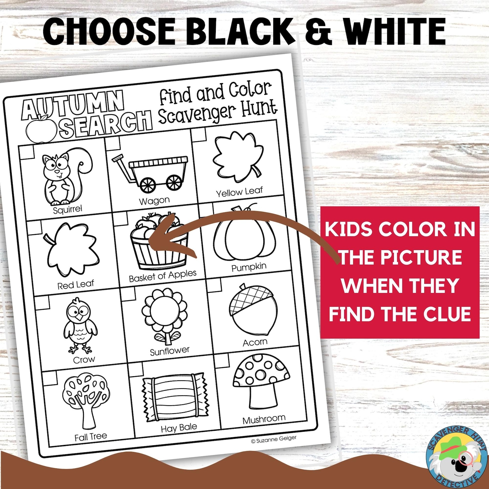 Autumn Scavenger Hunt for Preschool With Picture Clues, Toddler Fall ...