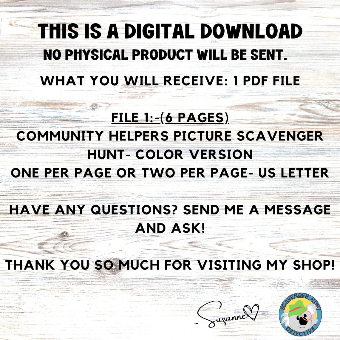 Community Helpers Scavenger Hunt for Preschoolers With Picture Clues ...