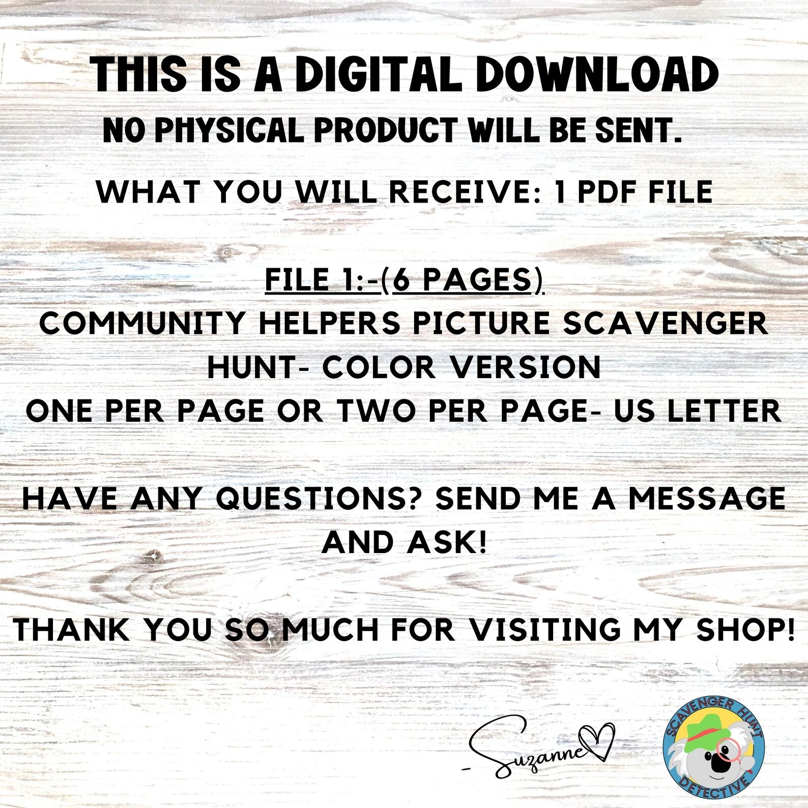 Community Helpers Scavenger Hunt for Preschoolers With Picture Clues ...