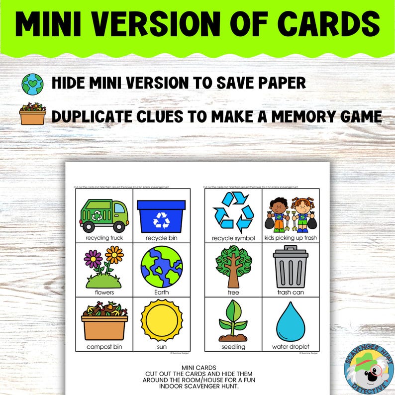 Earth Day Scavenger Hunt for Preschoolers and Toddlers With Picture ...