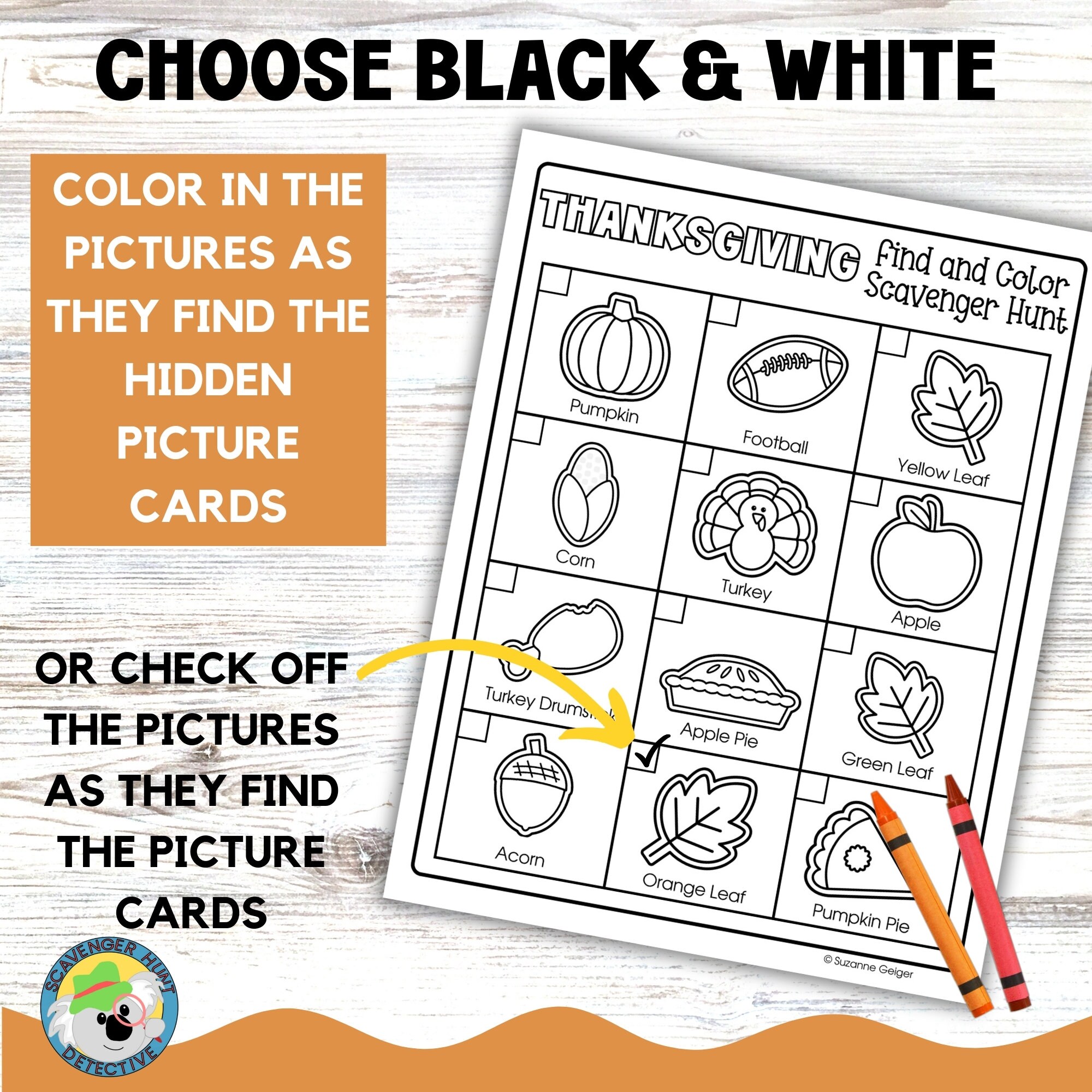 Thanksgiving Scavenger Hunt for Preschoolers With Picture Clues ...