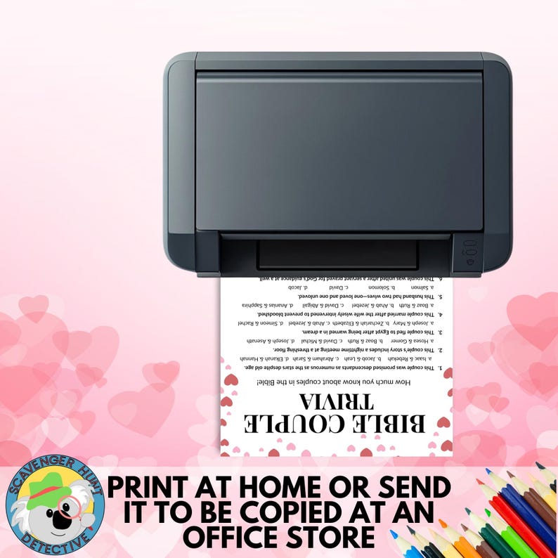 Bible Couples Trivia Game, Church Christian Valentine's Party Couples ...