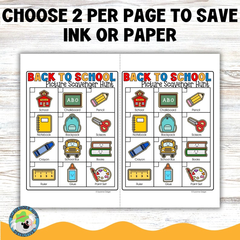 Back to School Scavenger Hunt for Preschoolers With Picture Clues ...