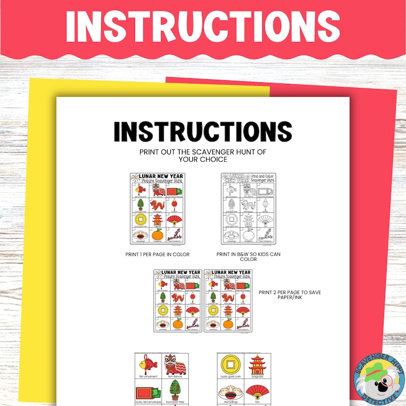Lunar New Year Scavenger Hunt With Picture Clues for Preschool and ...