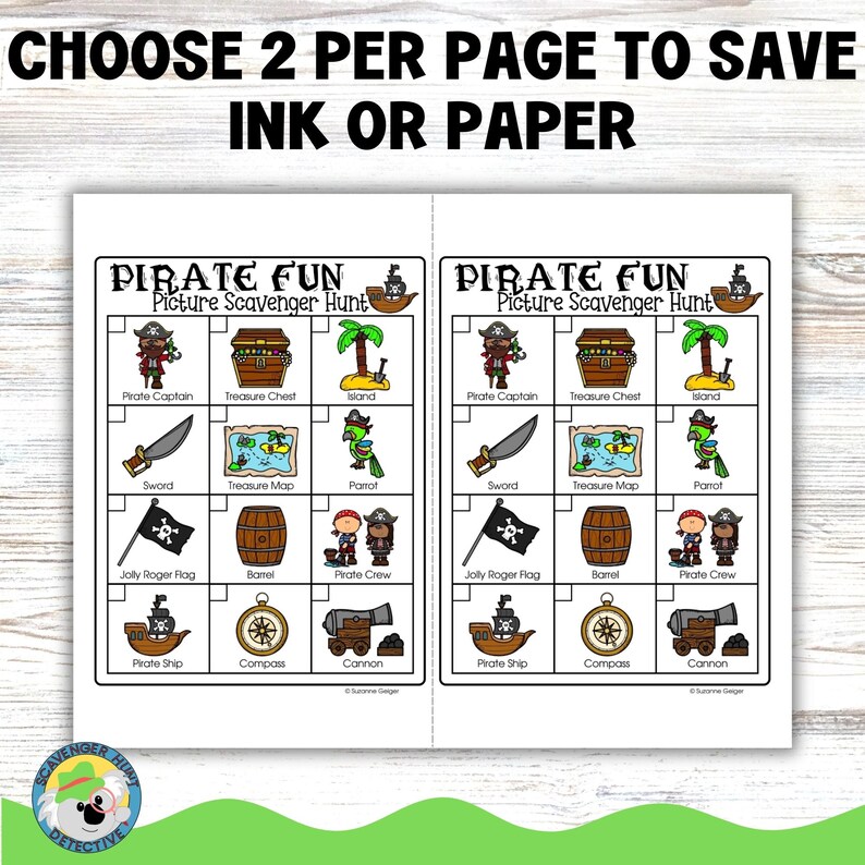 Pirate Scavenger Hunt for Preschoolers With Picture Clues, Daycare ...