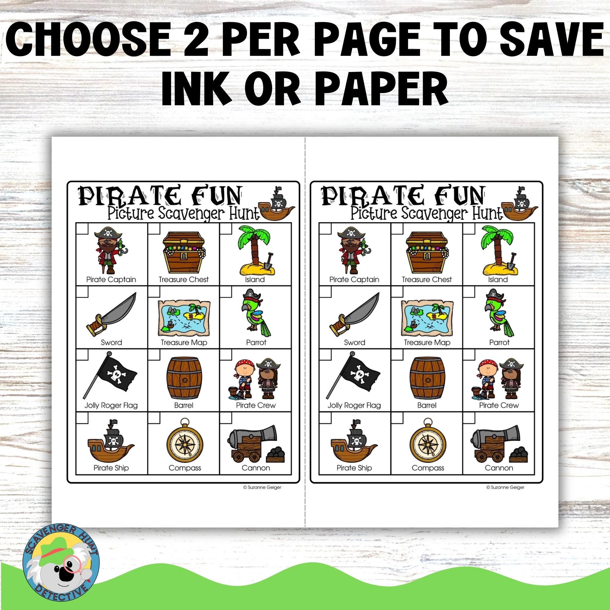 Pirate Scavenger Hunt for Preschoolers With Picture Clues, Daycare ...