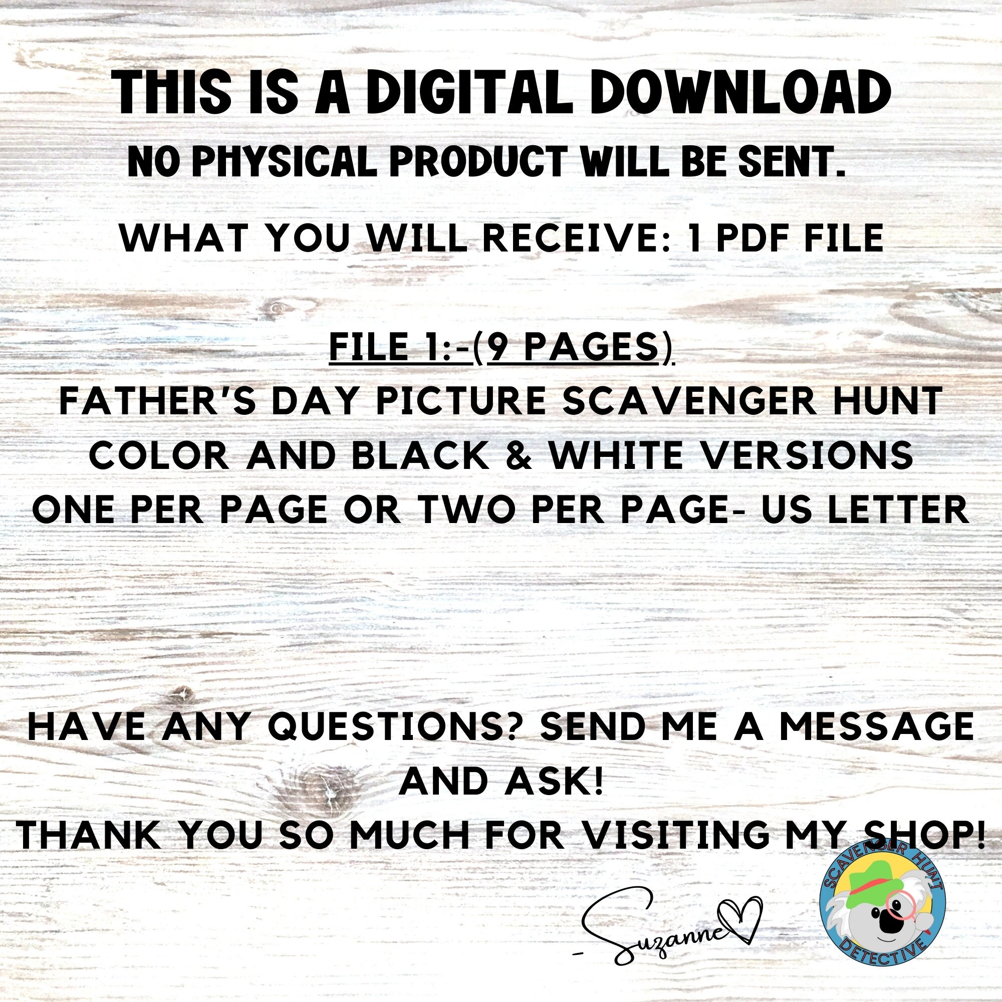 Father's Day Scavenger Hunt for Preschoolers With Picture Clues ...