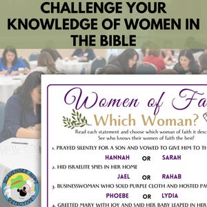 Women of the Bible Trivia Game, Women's Ministry Bible Women Guessing ...