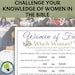 Women of the Bible Trivia Game, Women's Ministry Bible Women Guessing ...