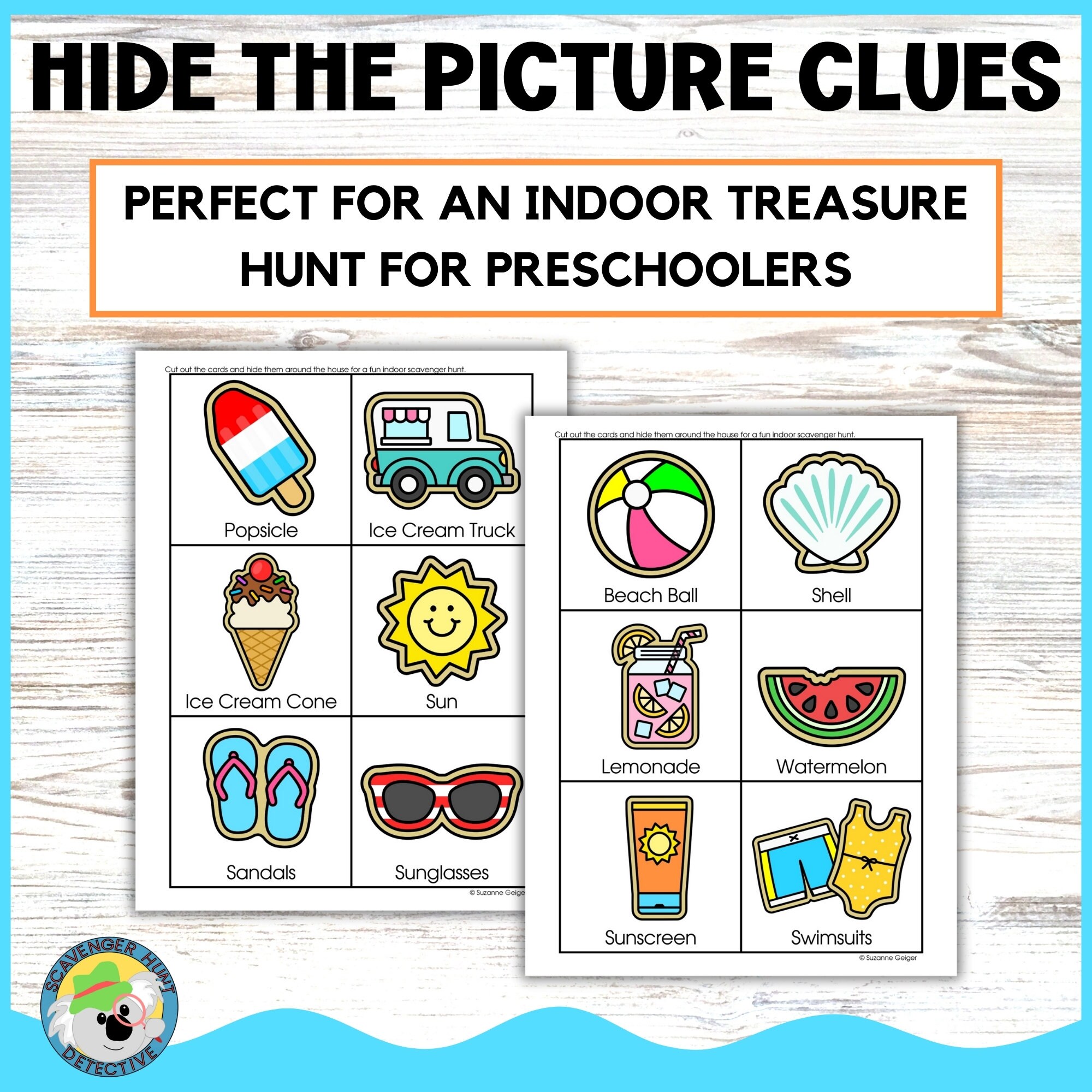 Summer Scavenger Hunt for Preschoolers With Picture Clues, Toddler ...