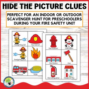 Fire Safety Week Scavenger Hunt for Preschoolers With Picture Clues ...