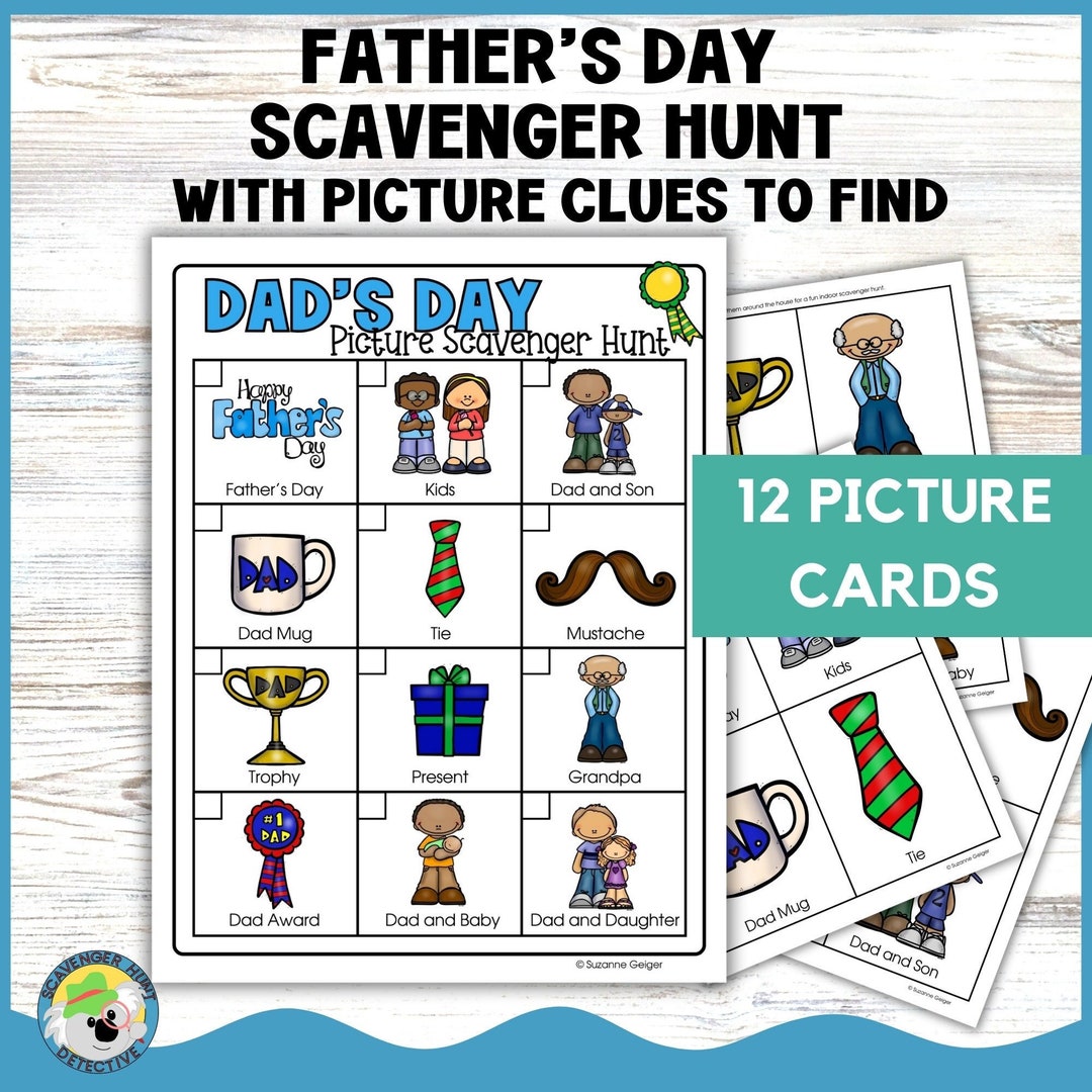 Father's Day Scavenger Hunt for Preschoolers With Picture Clues ...