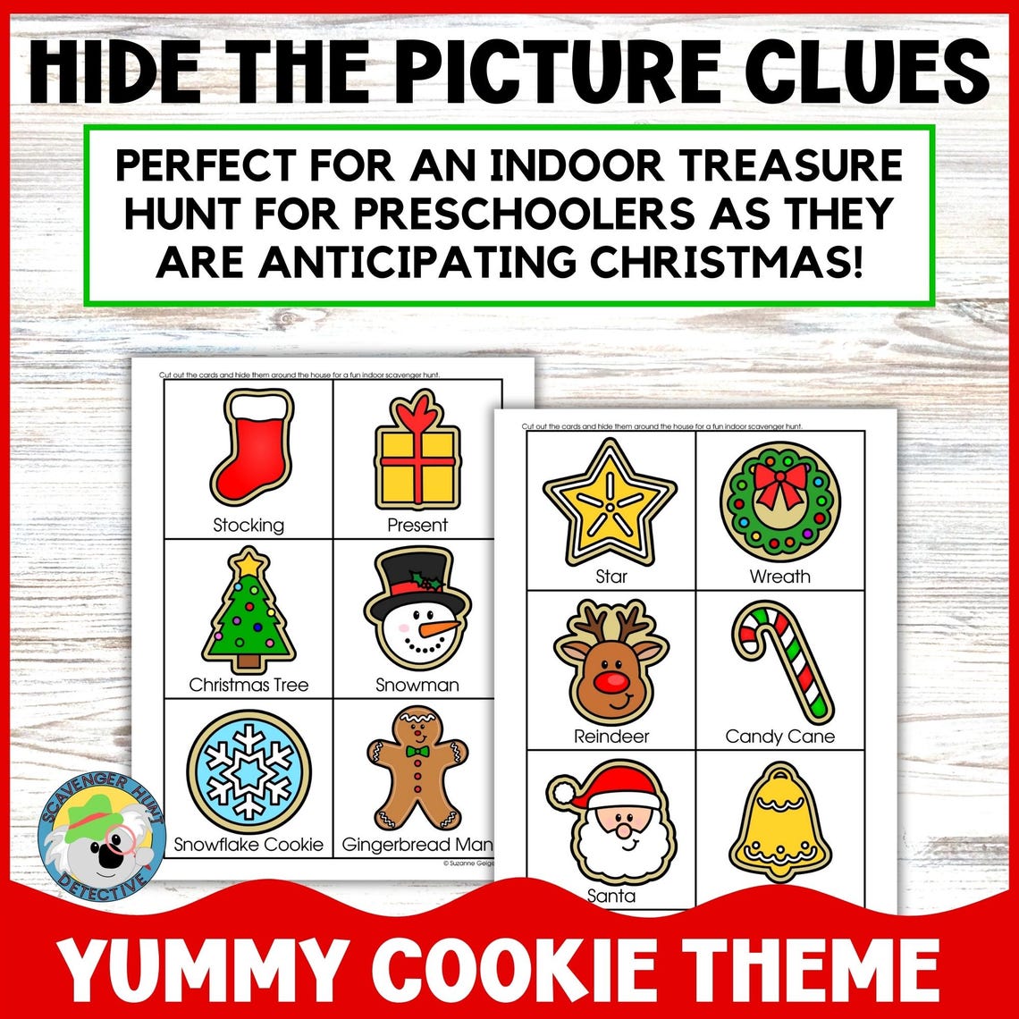Christmas Cookie Scavenger Hunt for Preschoolers With Picture Clues ...