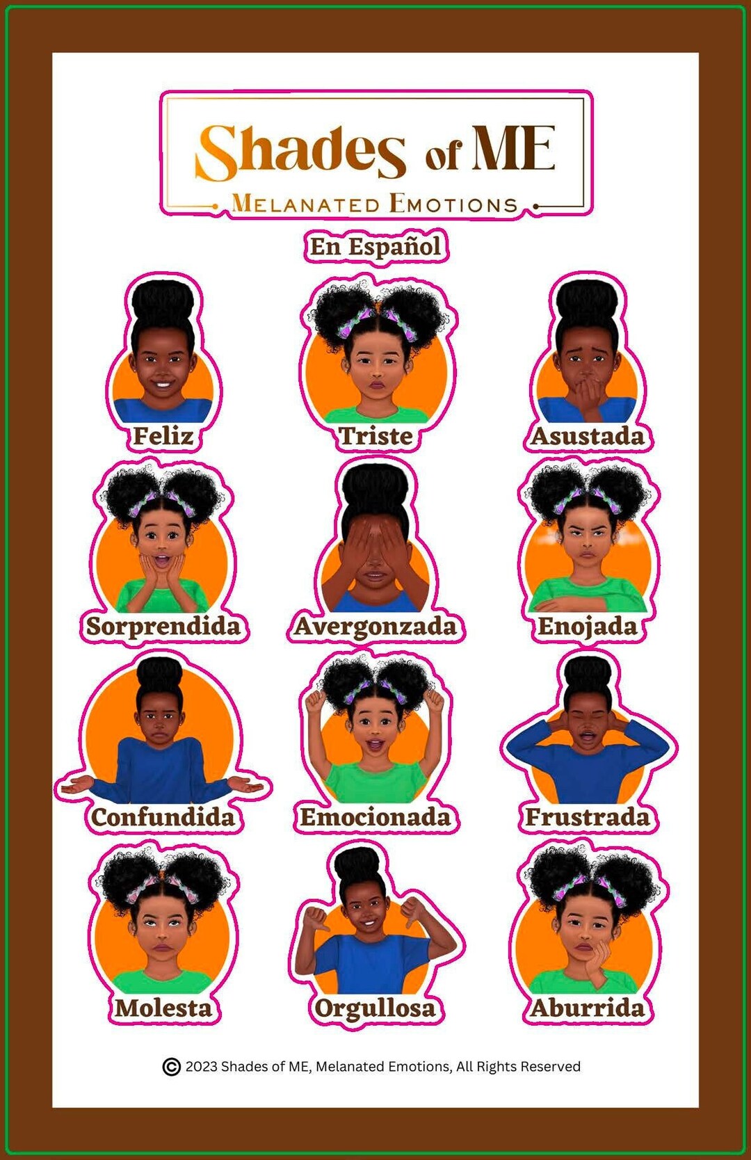 Shades of ME Stickers Girls of Color spanish - Etsy