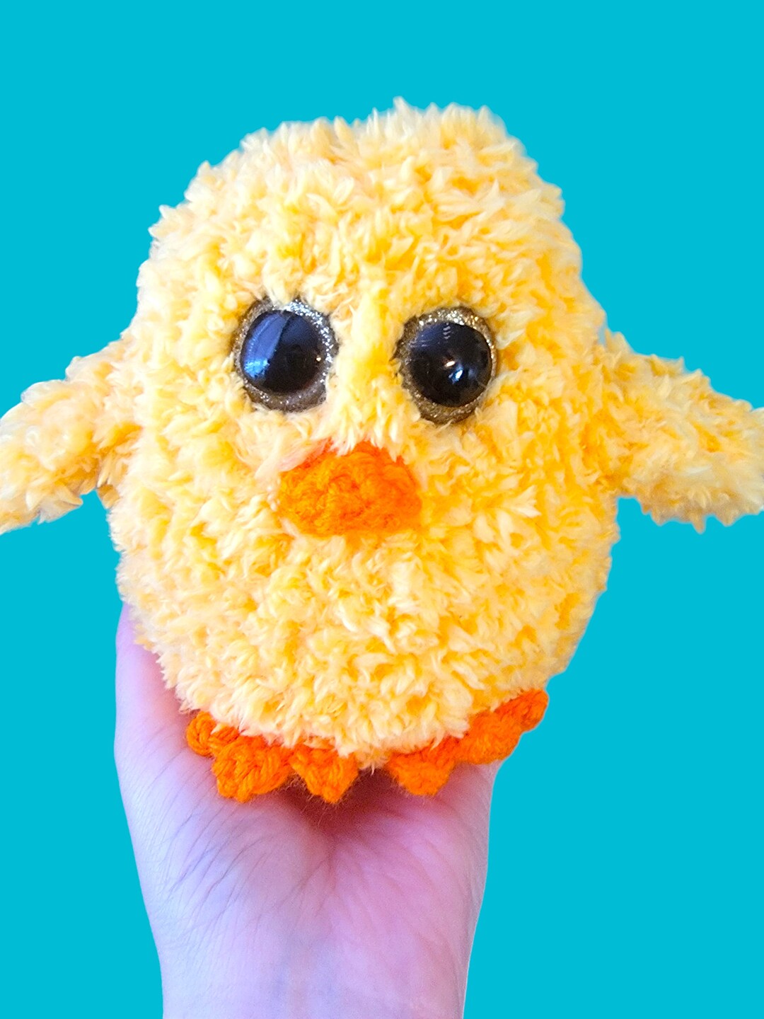 Furry Yellow Baby Chick Stuffie -cute Crochet Chicken Toy-plush Farm ...
