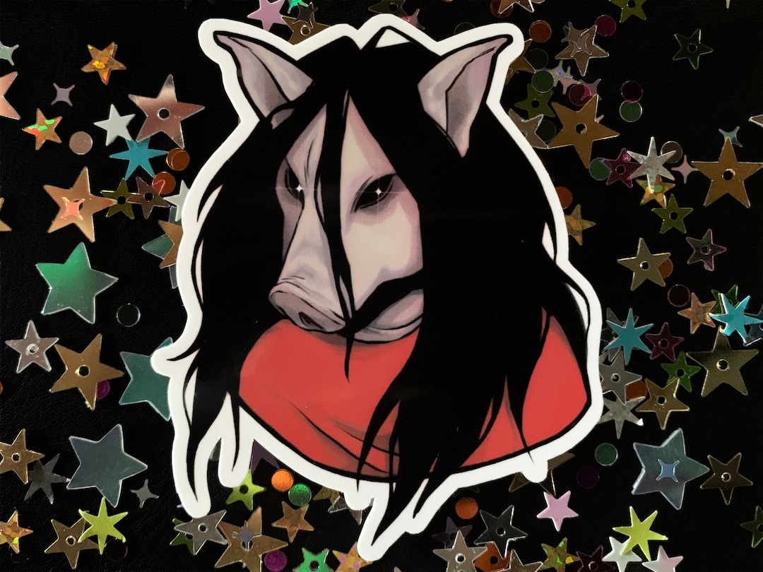 Amanda Pig Mask Sticker - Etsy