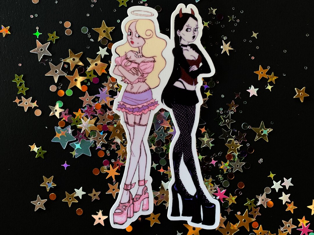 Angel and Devil Sticker - Etsy
