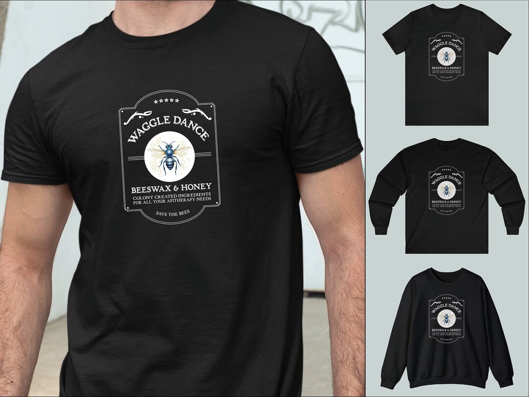 Waggle Dance Beeswax and Honey Novelty Design, Beekeeper T-shirt, Long ...