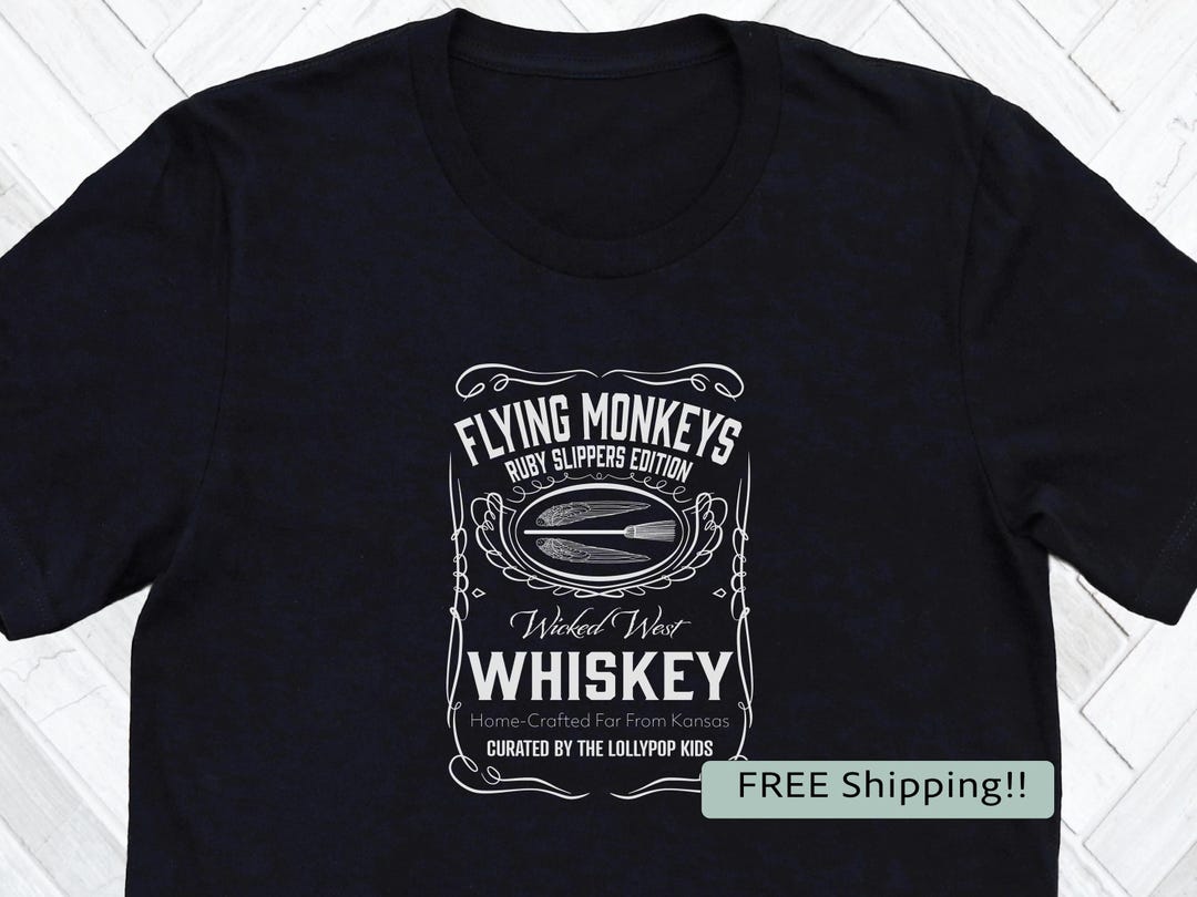 T-shirt Wizard of Oz Flying Monkeys Wicked West Whiskey Unisex Novelty ...
