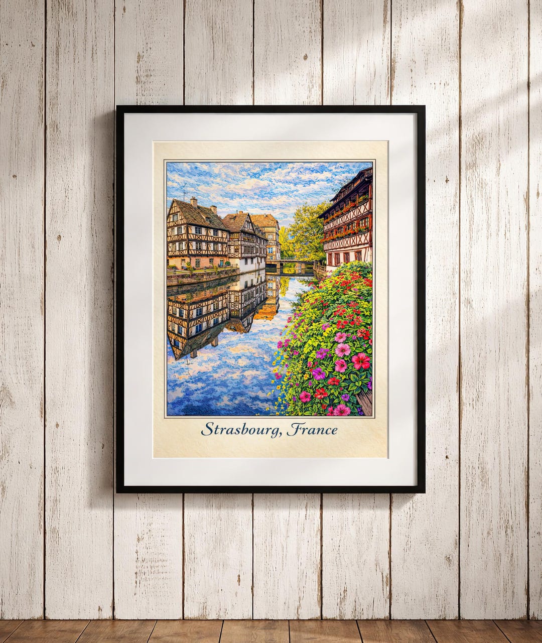 Strasbourg France Travel Poster, Alsace Canal Illustration Wall Art ...