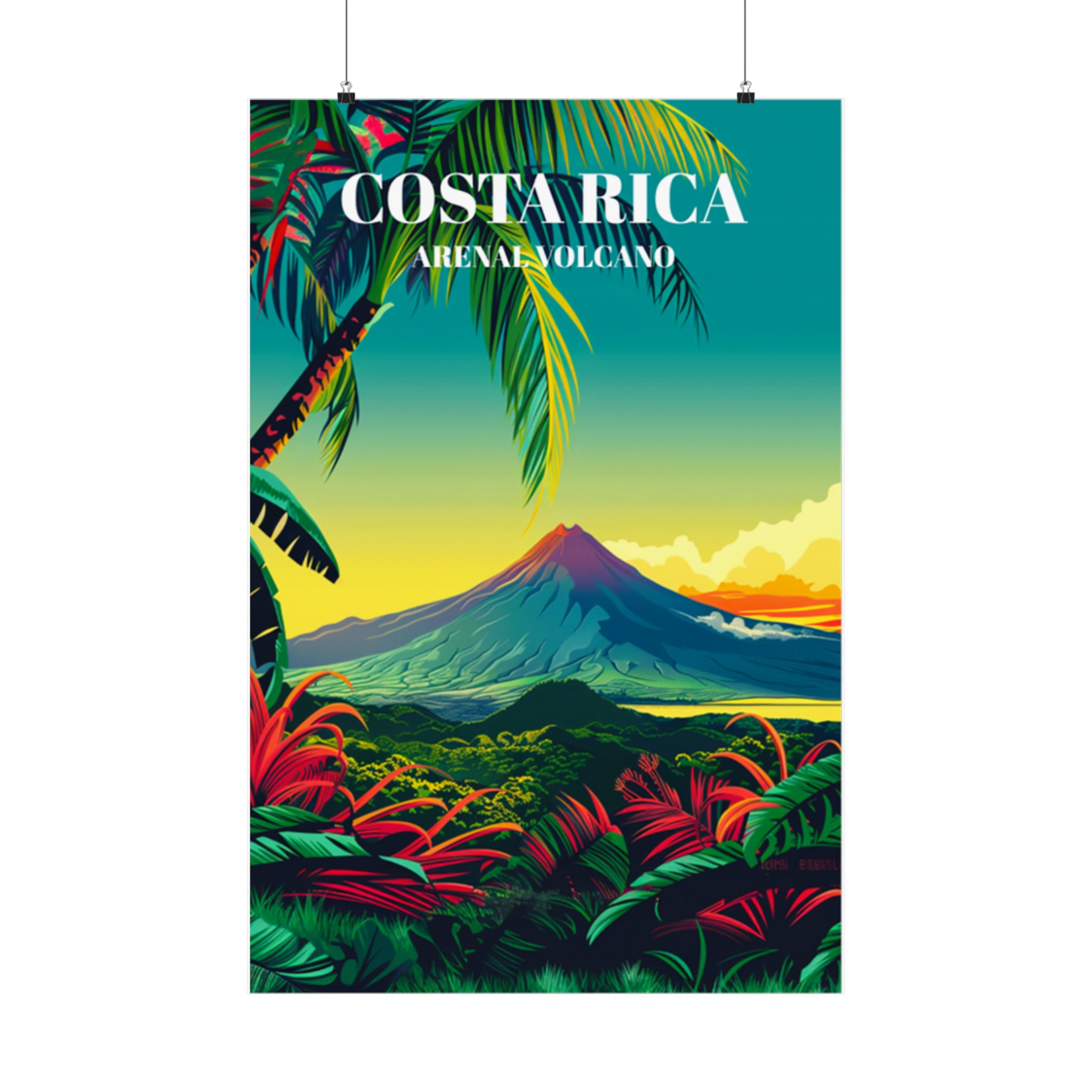 Arenal Volcano Poster: Costa Rica Rainforest Landscape Art - Etsy