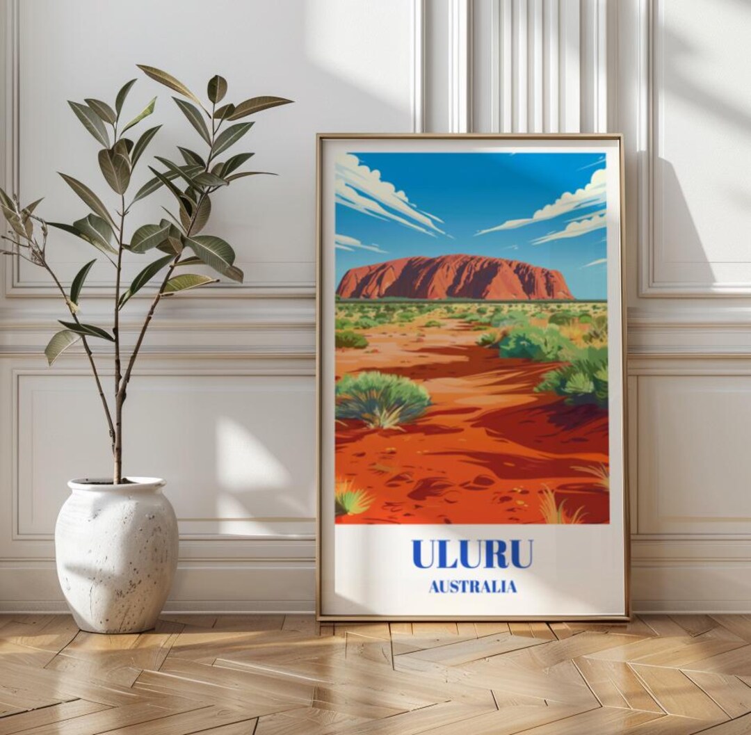 Uluru Travel Poster: Vintage Australian Outback Art Print - Etsy