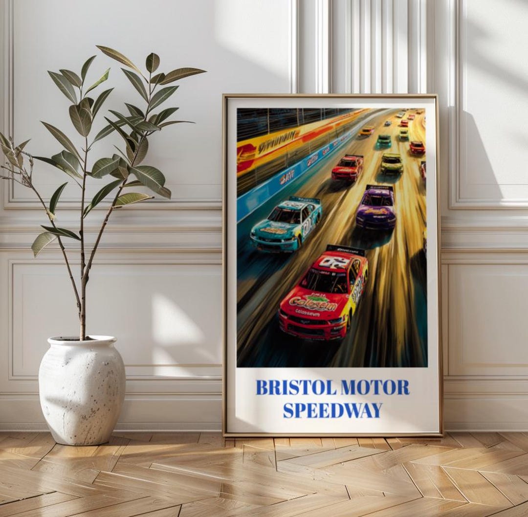 Bristol Motor Speedway Travel Poster, NASCAR Racing Art Print, Bristol ...