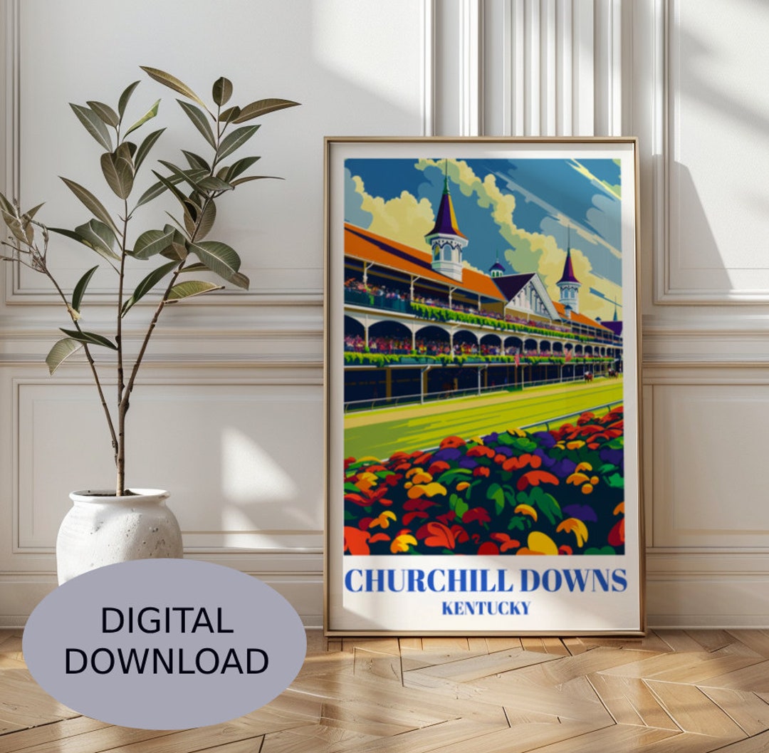 Digital Download Travel Poster of Churchill Downs, Louisville, Kentucky ...