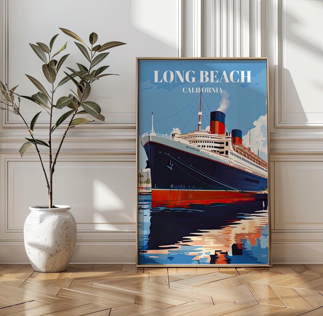 Queen Mary Art Print: Vintage Ocean Liner Travel Poster - Etsy