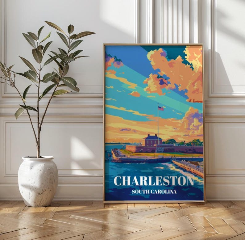 Fort Sumter Charleston SC Travel Poster: Civil War Landmark Art - Etsy