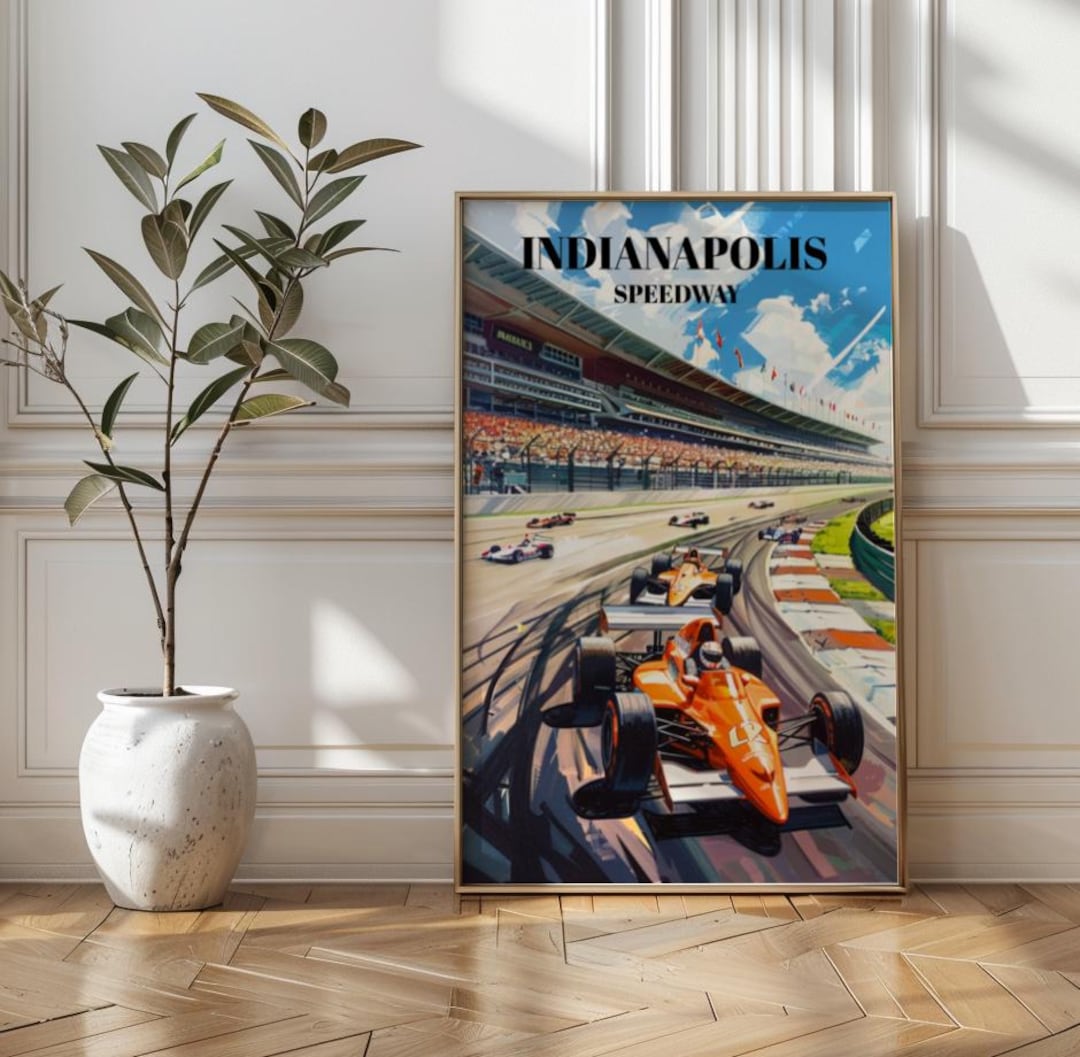 Indianapolis Speedway Travel Poster: Indy-500 Race Car Wall Art - Etsy