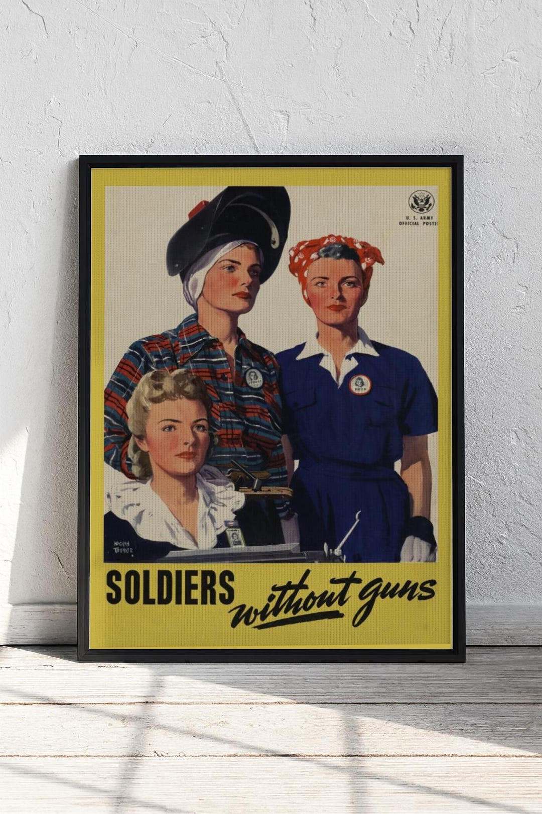 WWII Poster Framed Canvas – “soldiers Without Guns” Vintage U.S. Army ...